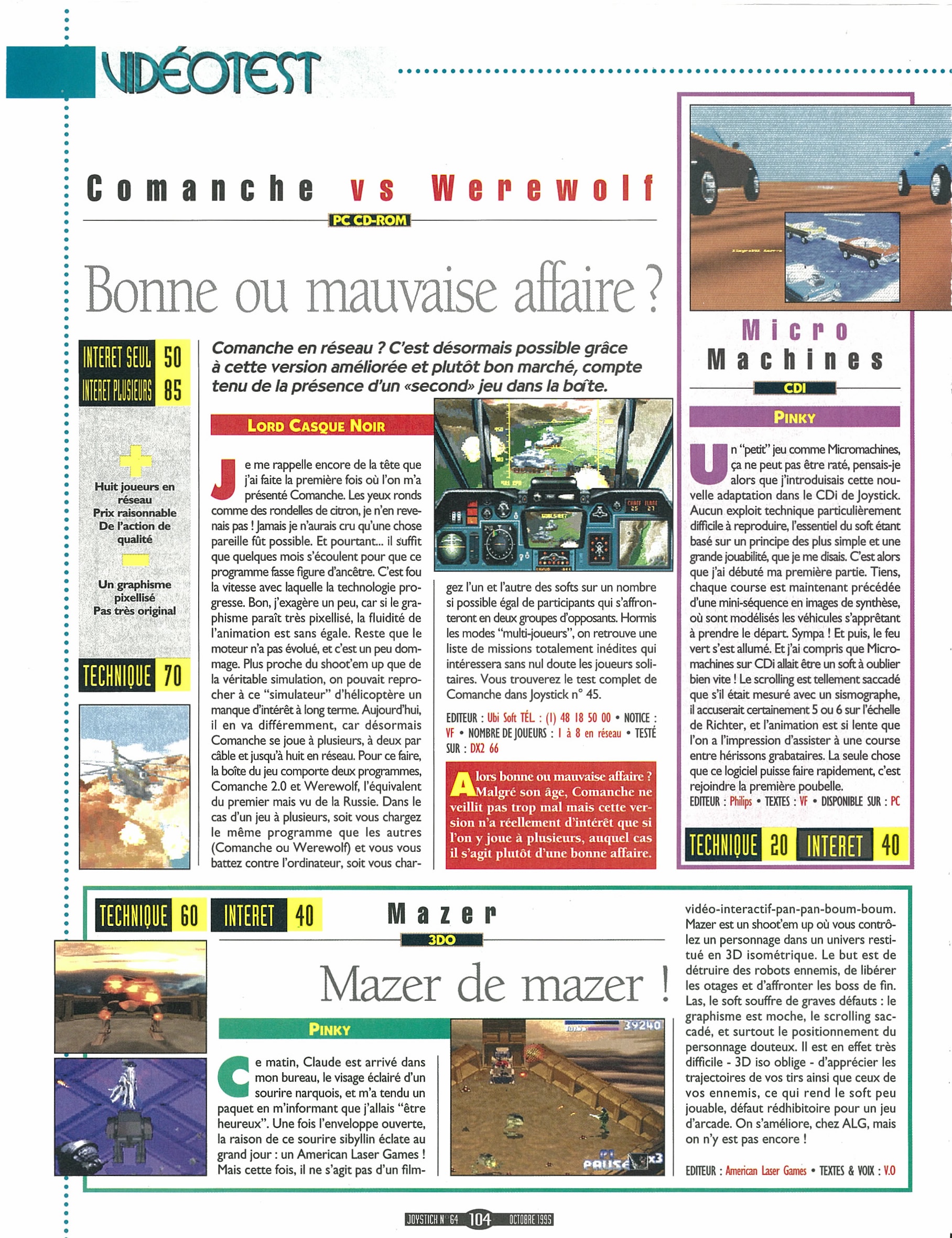 Mazer (3DO) Review by Joystick Magazine