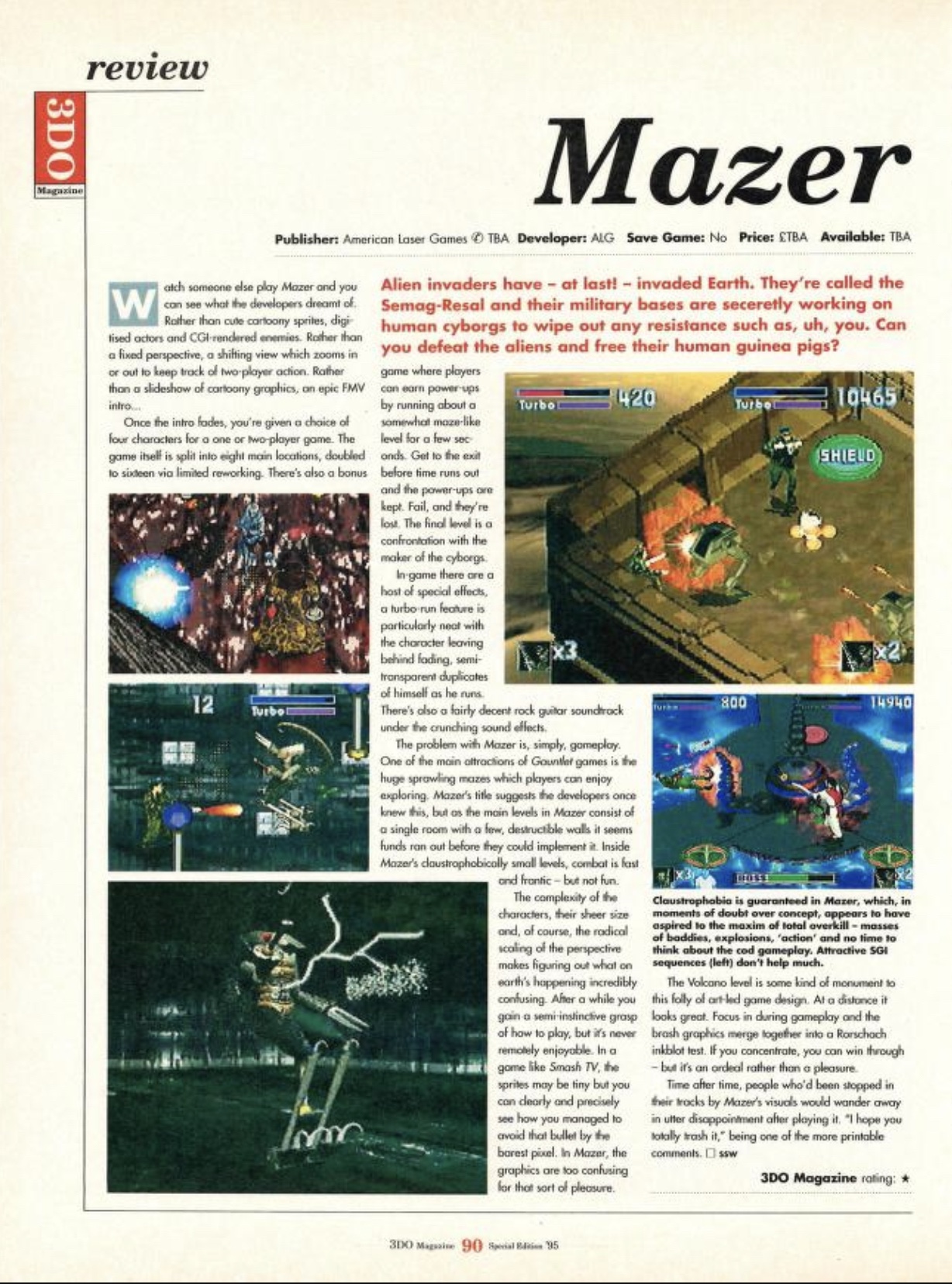 Mazer (3DO) Review by 3DO Magazine
