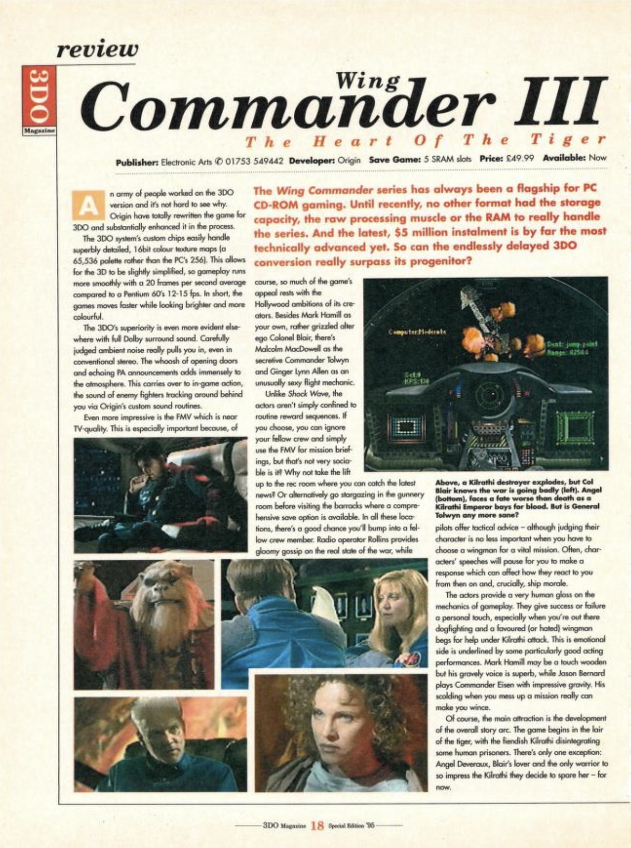 Wing Commander III (3DO) Review from 3DO Magazine