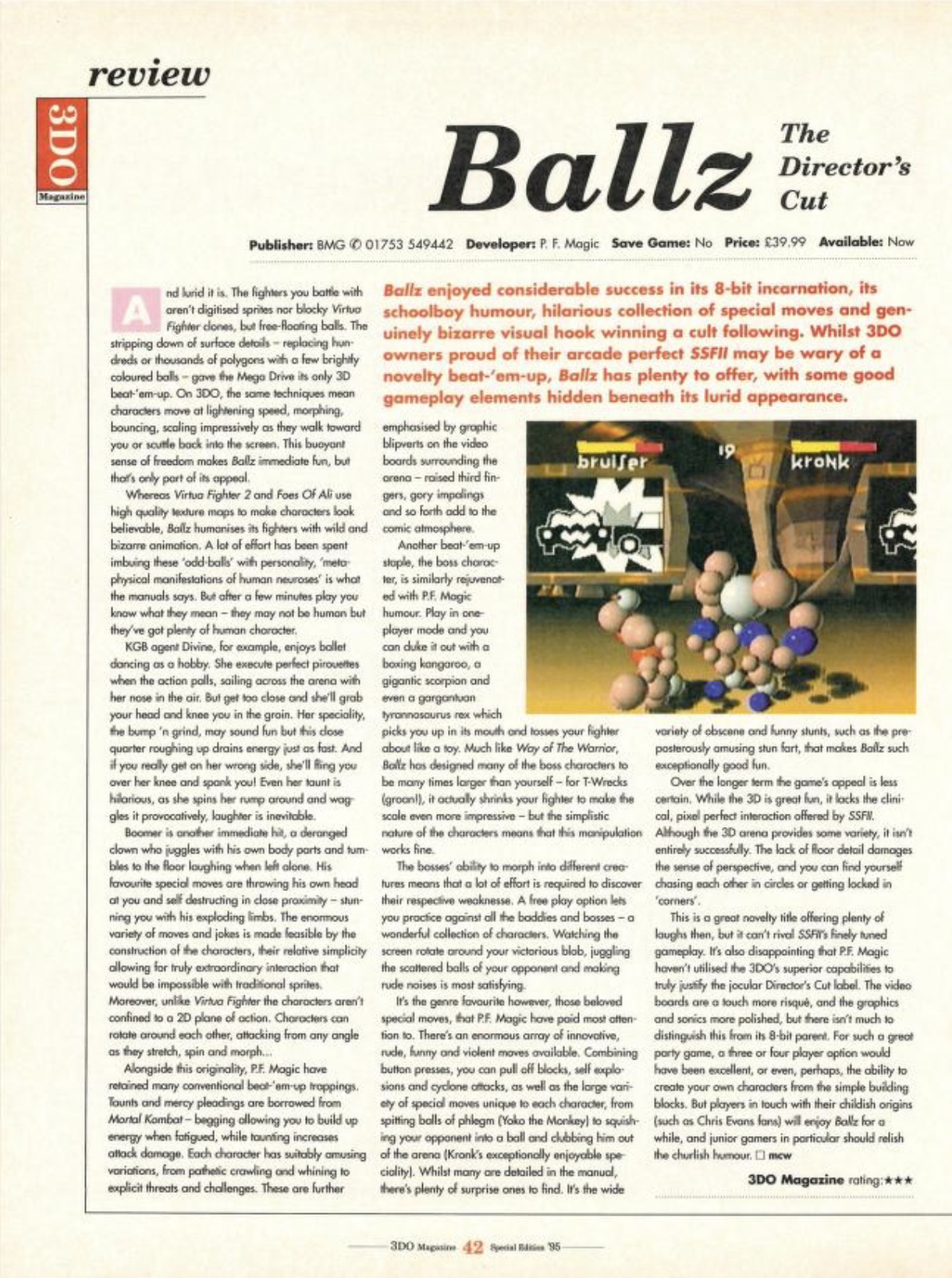 Ballz: The Director’s Cut (3DO) Review from 3DO Magazine