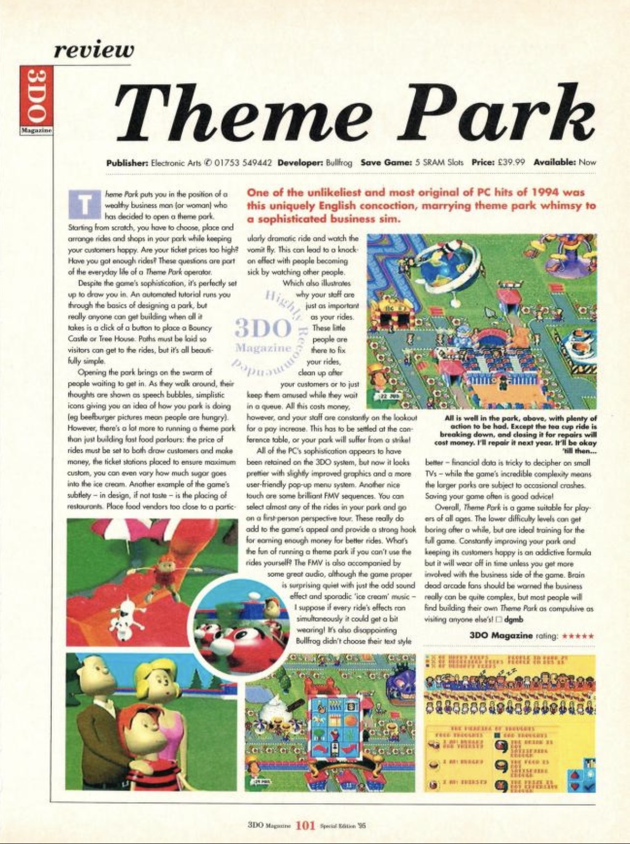 Theme Park (3DO) Review from 3DO Magazine